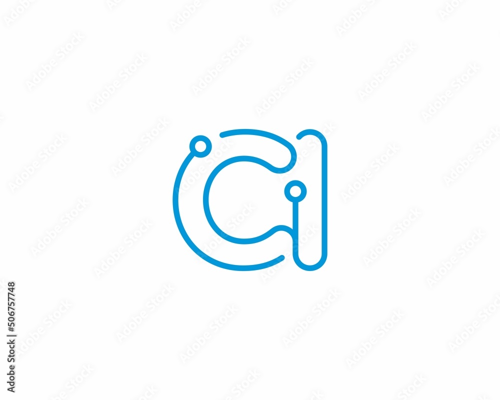 Abstract Letters CI Logo Design Template 001 Stock Vector | Adobe Stock