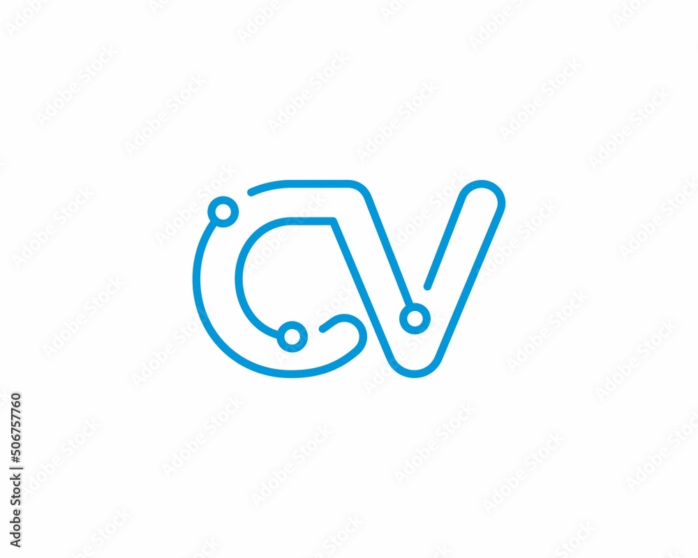 Abstract Letters CV Logo Design Template 001 Stock Vector | Adobe Stock