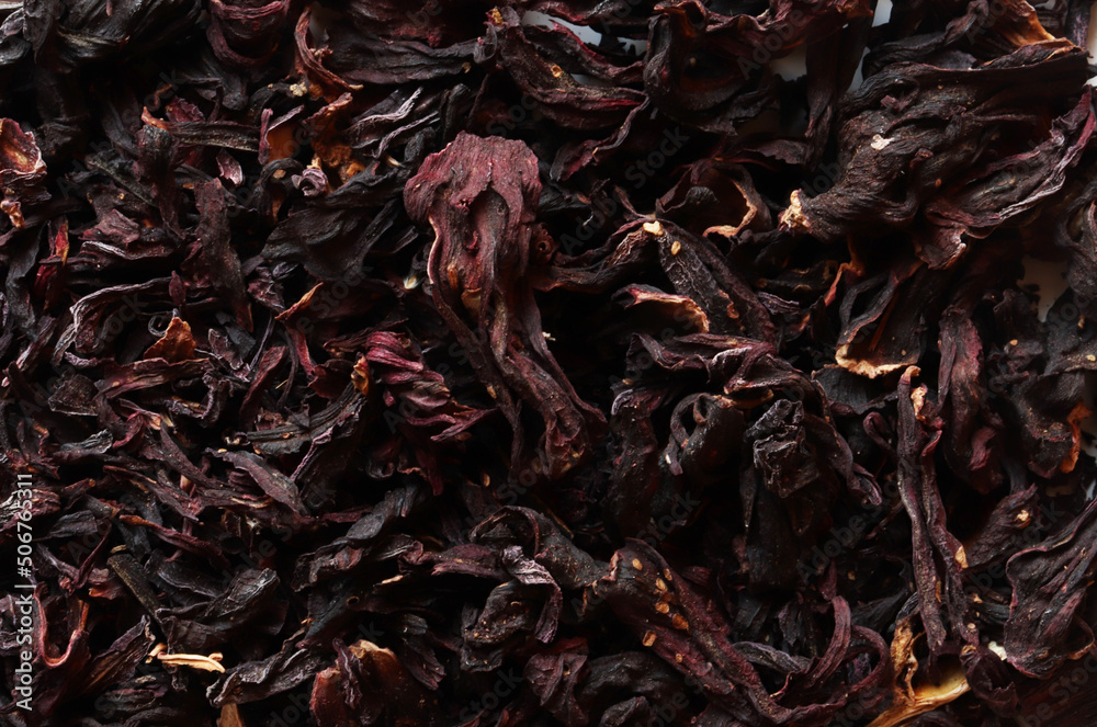 Photography of dried roselle flower pattern for food background Stock ...