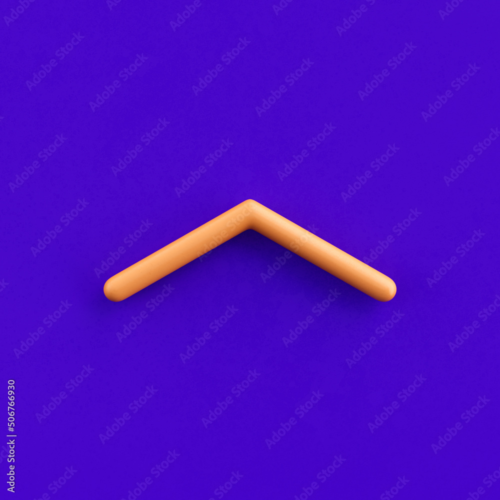 3d icon ctrl up, outline yellow arrow icon, direction symbol, 3d ...