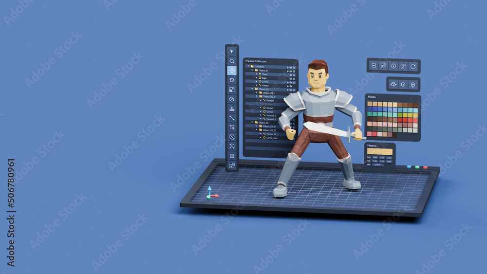 Game design development create characters animate pose 3d graphics ...
