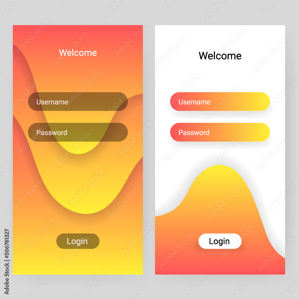 login sign in user interface cared template Stock Vector | Adobe Stock