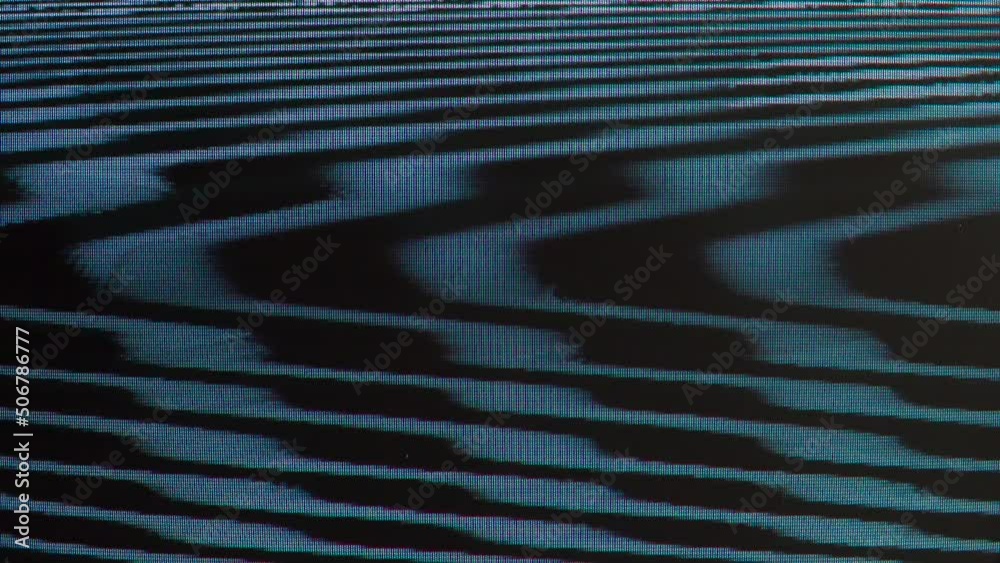 Strong Interference in the TV Signal. Loop. The screen of an old TV ...