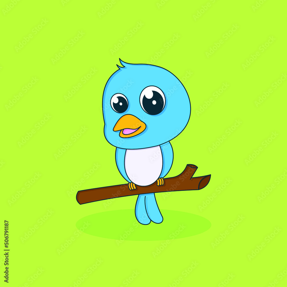cute baby bird cartoon animal character Stock Vector | Adobe Stock
