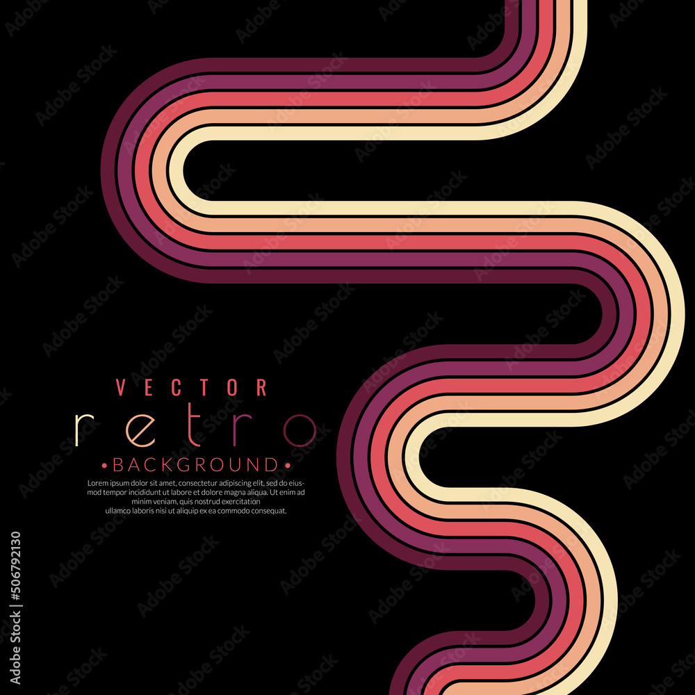 Abstract retro colors wave line background. Vintage color backgrounds ...