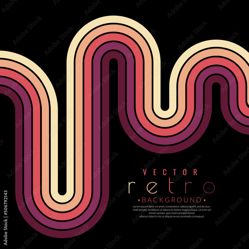 Abstract retro colors wave line background. Vintage color backgrounds ...