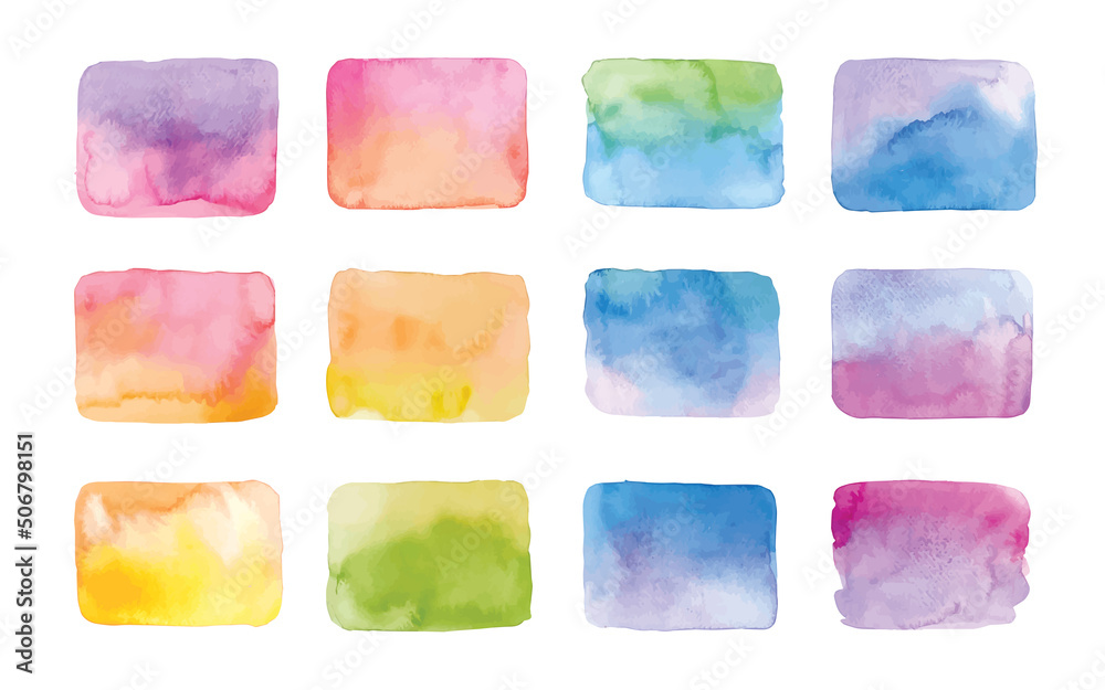 horizontal square shape ombre pastel color backgrounds set. for label ...