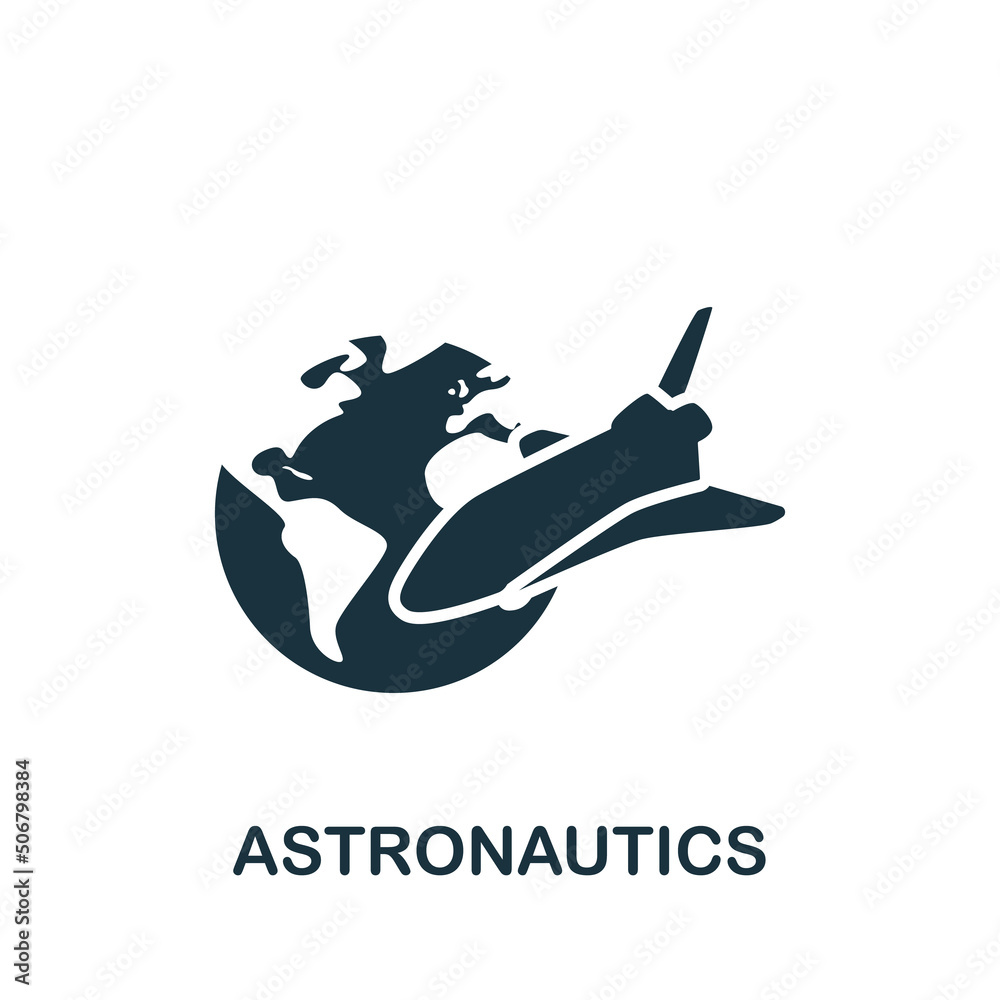 Astronautics icon. Monochrome simple Science icon for templates, web ...