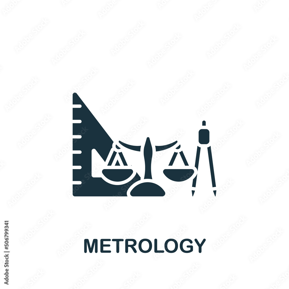 Metrology icon. Monochrome simple Science icon for templates, web ...