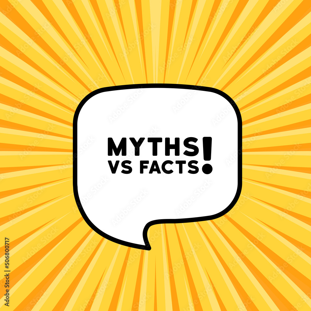 Speech Bubble With Myths Vs Facts Text Boom Retro Comic Style Pop Art