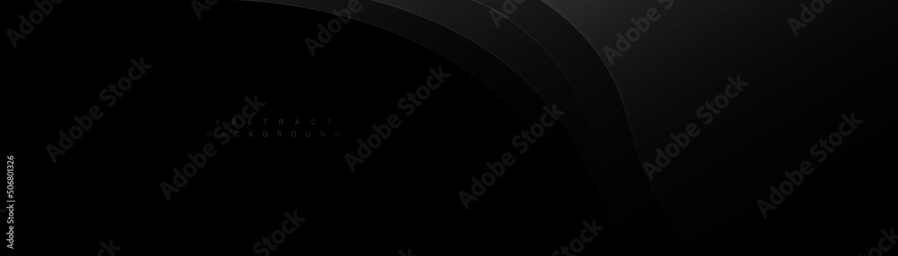 Abstract black curve overlap layer background. Modern luxury dark ...