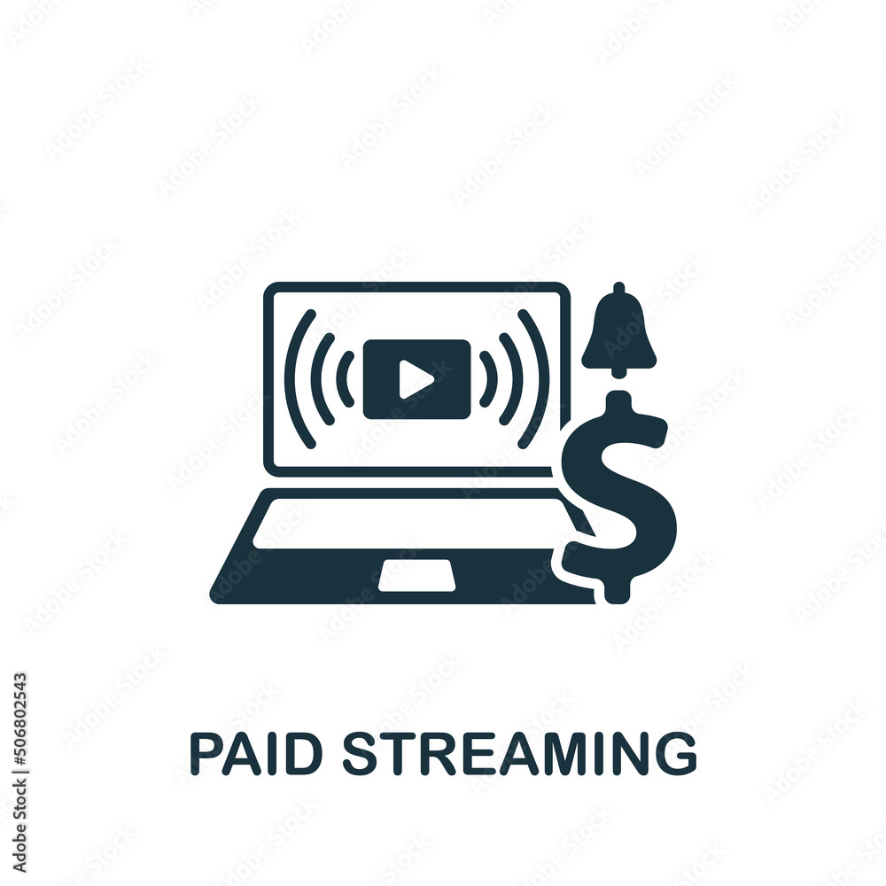Paid Streaming icon. Monochrome simple Streaming icon for templates ...