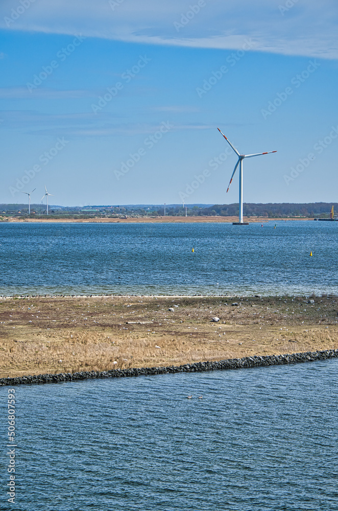 offshore wind turbine, green energy of the future. Renewable power ...