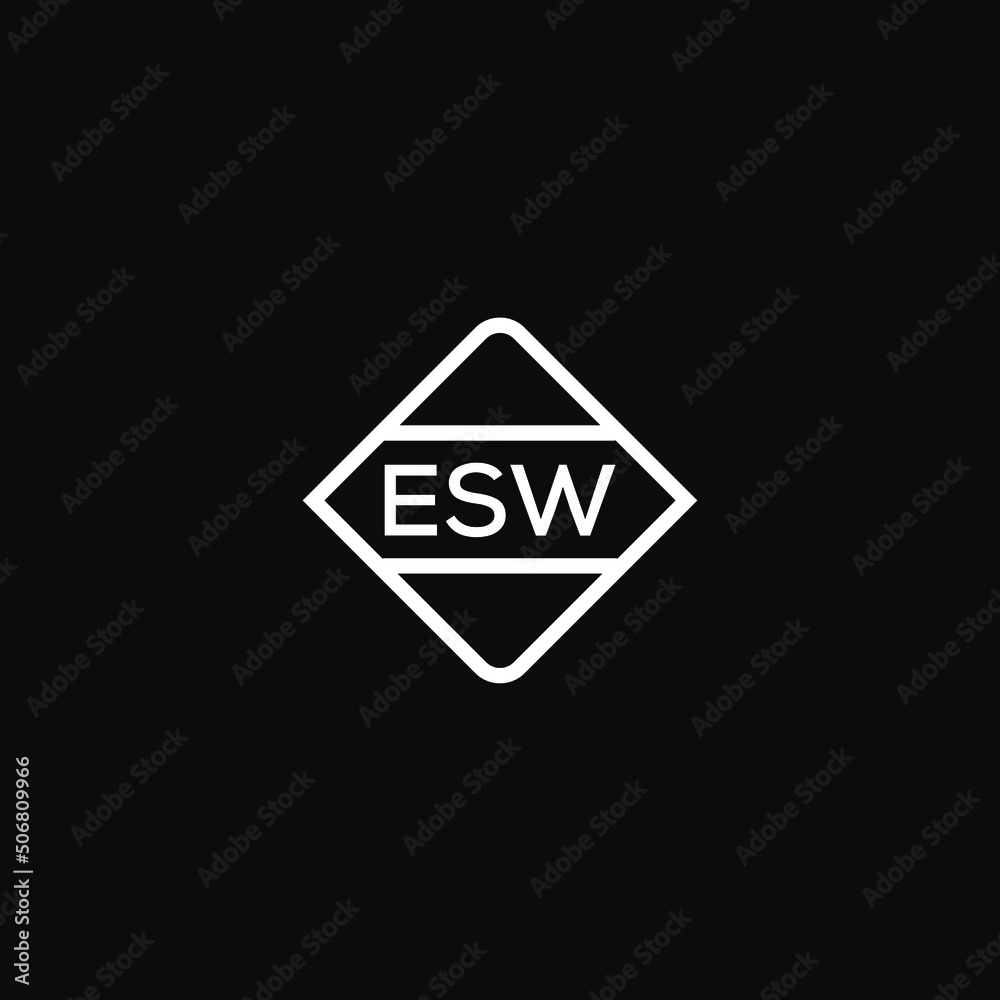 ESW 3 letter design for logo and icon.vector illustration with black ...