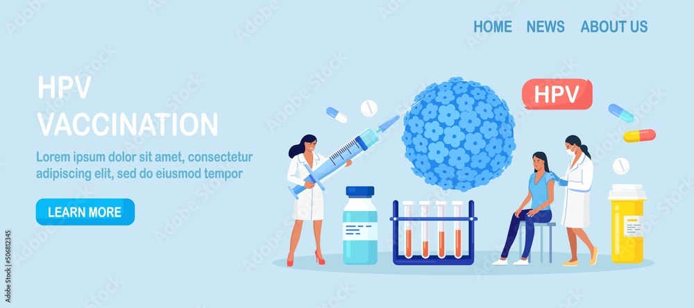 HPV vaccination for reduce virus infection risk or oncology. Human ...