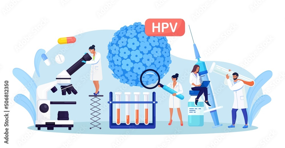 Vecteur Stock Human papillomavirus. Doctor diagnosis HPV virus. Cervical cancer early ...