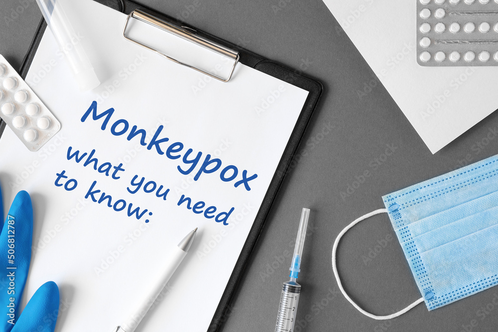The word Monkeypox what you need to know on Gray modern doctor desk ...