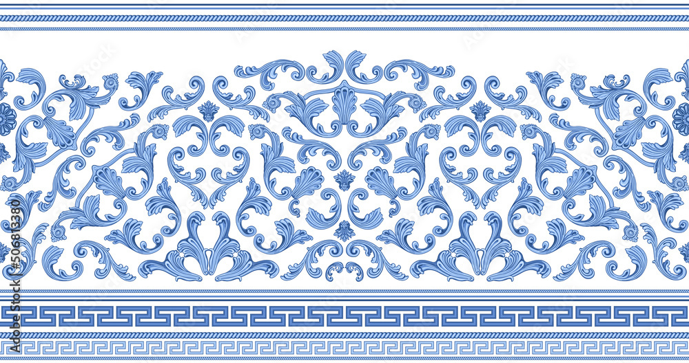Blue Greek Border