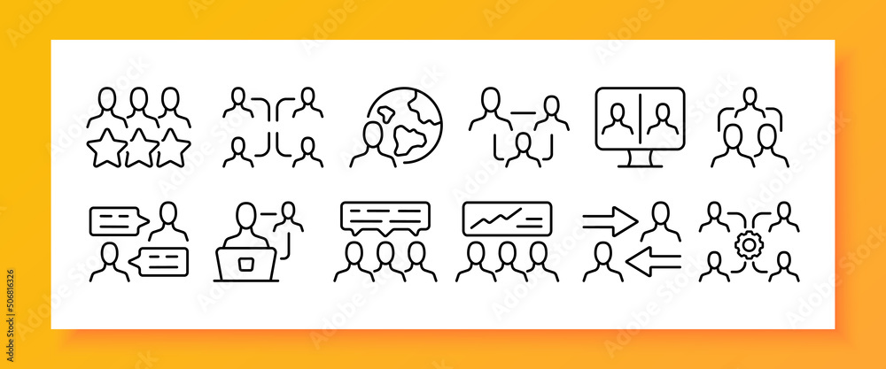 Infographic set icon. Teamwork, office, team building, delegation ...