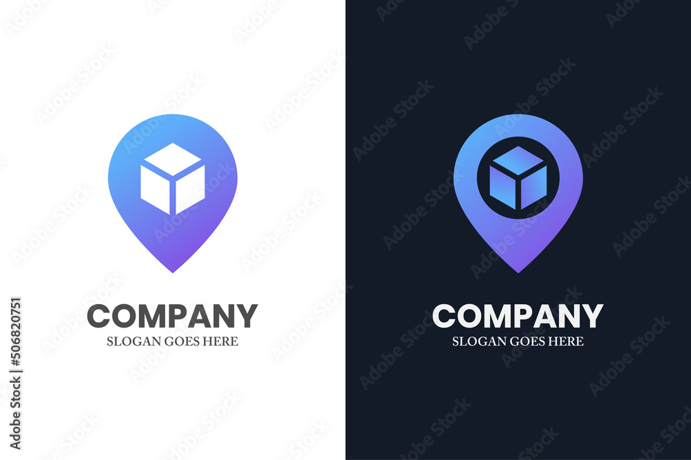 pin delivery location logo design, package sign vector symbol icon ...
