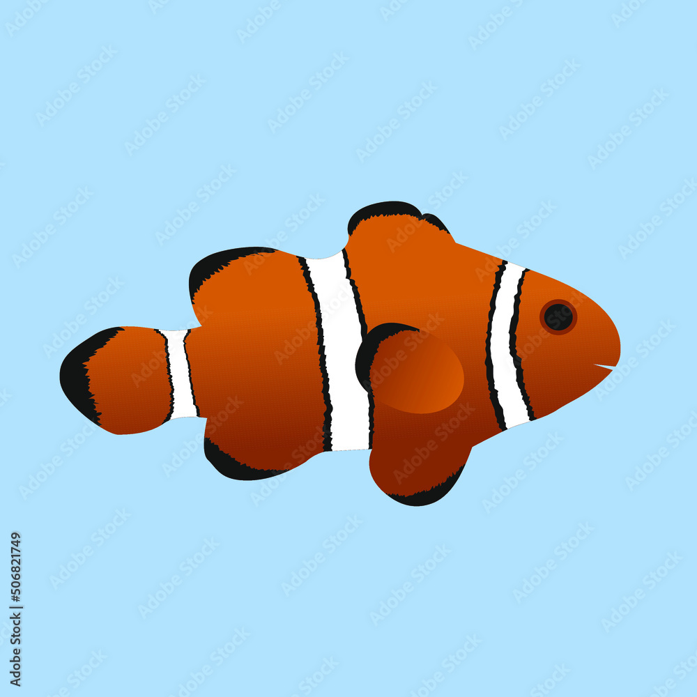 Vector illustration. Clown fish. Fish in the water. Vector Stock Vector ...