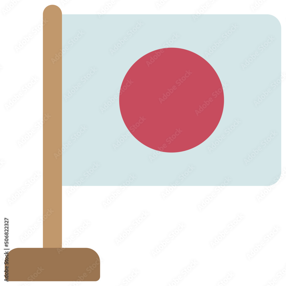 Japanese Flag Icon Stock Vector | Adobe Stock