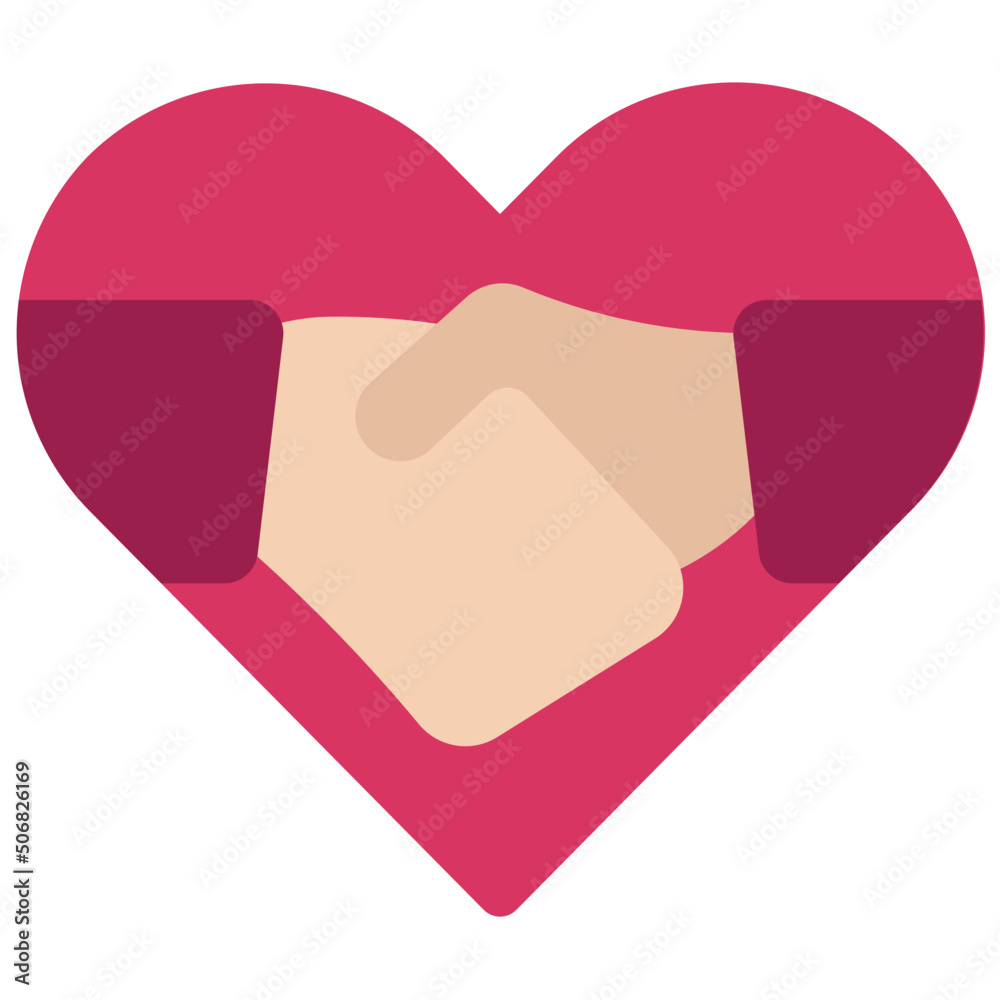 Hand Shake Heart Icon Stock Vector | Adobe Stock