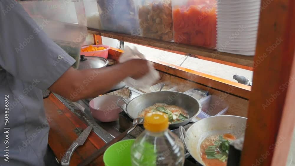 close up process of making seblak, seblak is a traditional food from ...