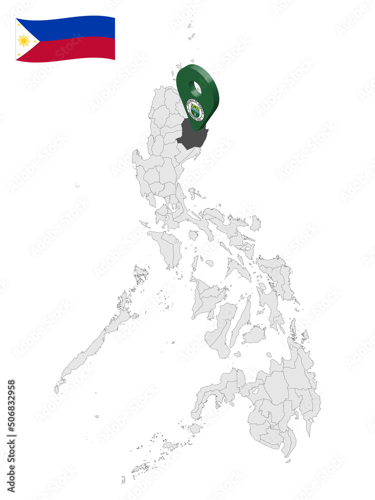 Location Province of Isabela on map Philippines. 3d location sign of ...