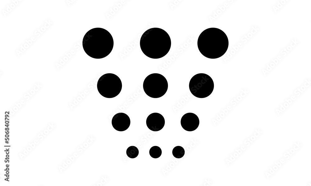 Menu three dots different sizes icon in black. Set. Graphic elements ...