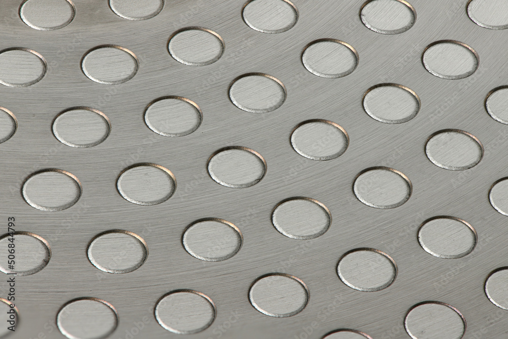 Induction frying pan bottom. Metal texture. Extrem close-up. Stock ...