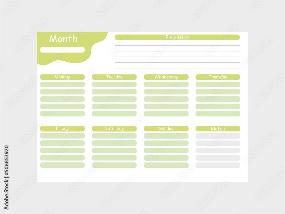 Scheduler and to - do list . Template for agenda, schedules, planners ...