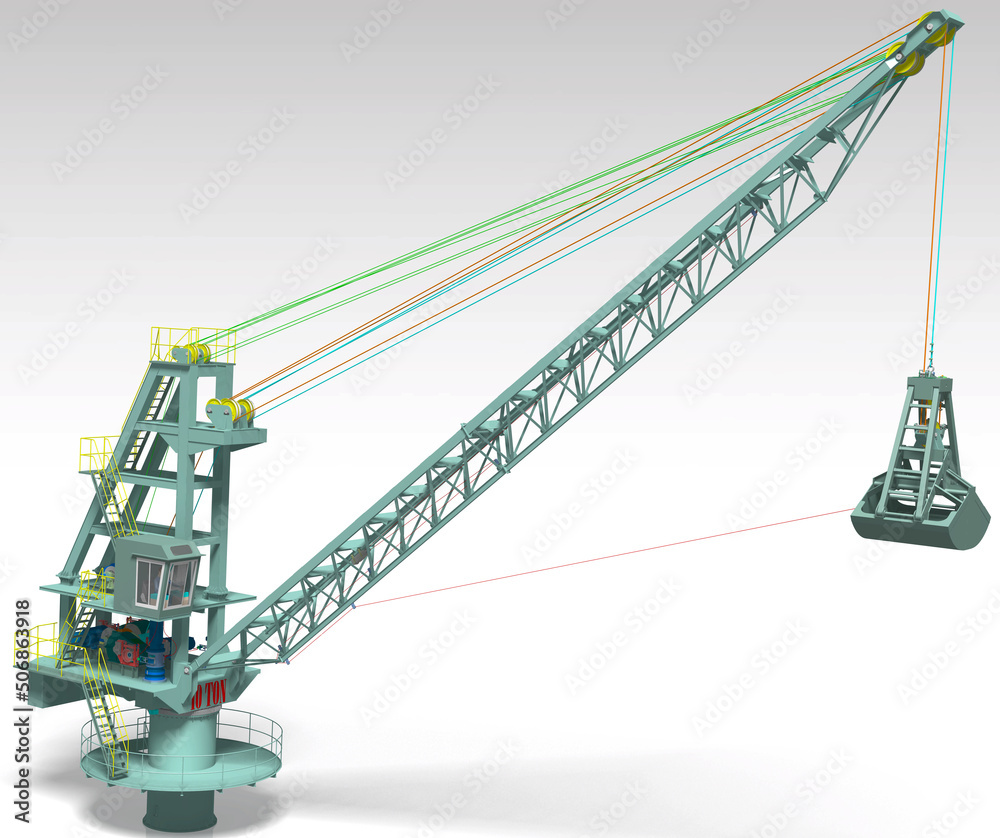 coal ship unloader crane ilustração do Stock | Adobe Stock