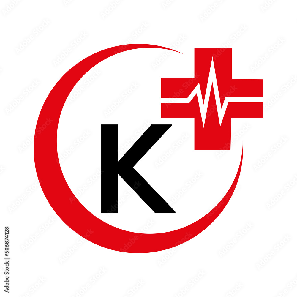 letter K medical logo illustration. Modern Vector Logo Letter . Medical ...