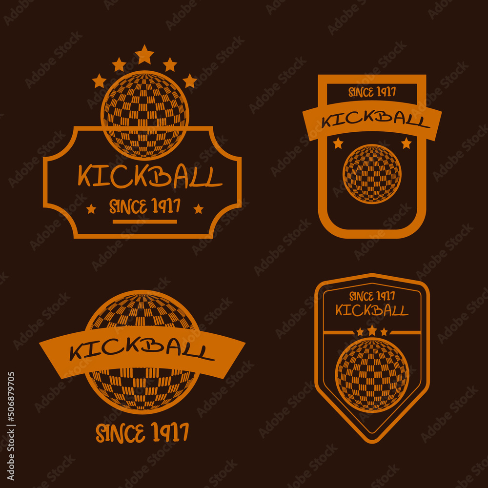 Poster kickball logo vector set – Wall Art | UkPosters