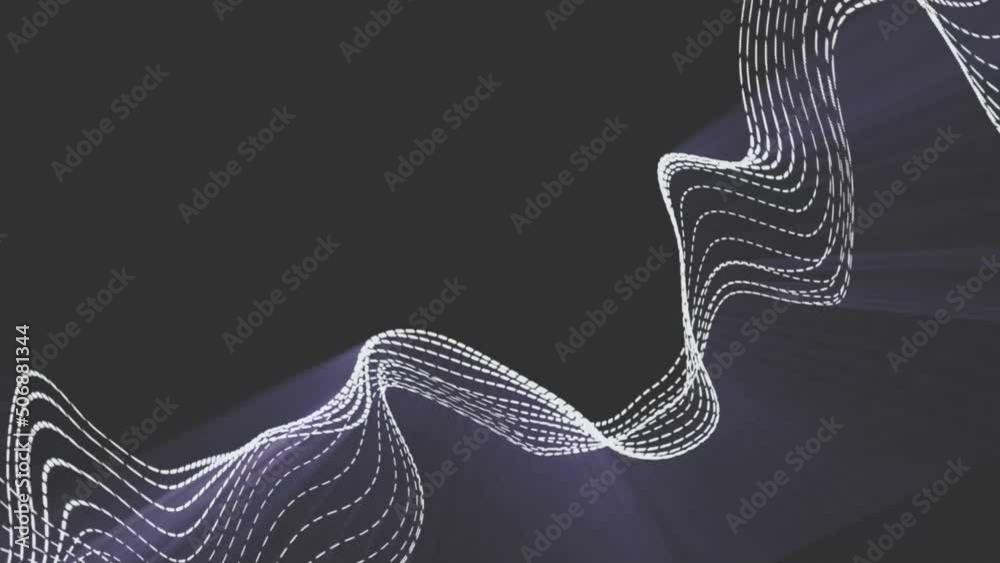 Animated abstract light lines from moving particles isolated on a dark ...