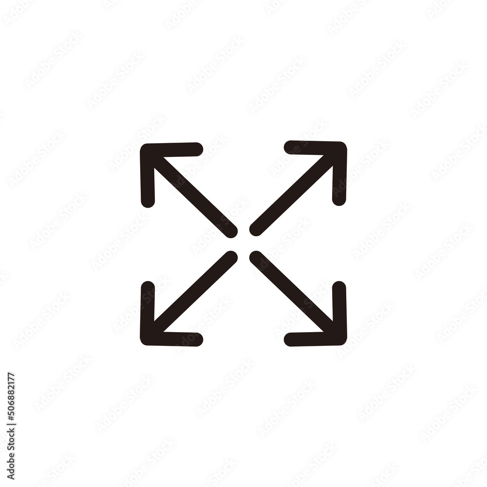 Resize arrow icons set. Vector resize icon. Maximise screen sign Stock ...