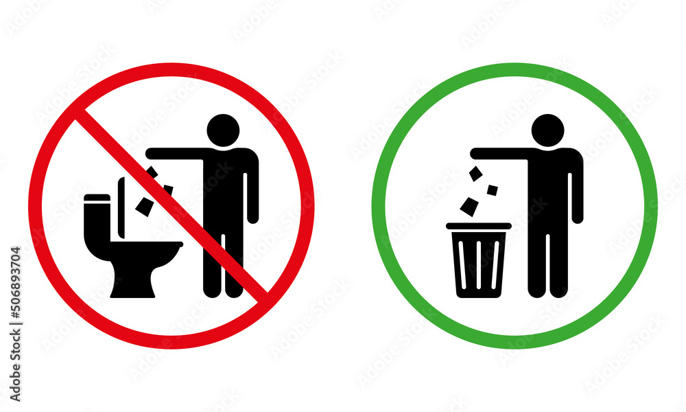 Please Keep Clean Silhouette Sign. Forbidden Drop Rubbish Sticker ...