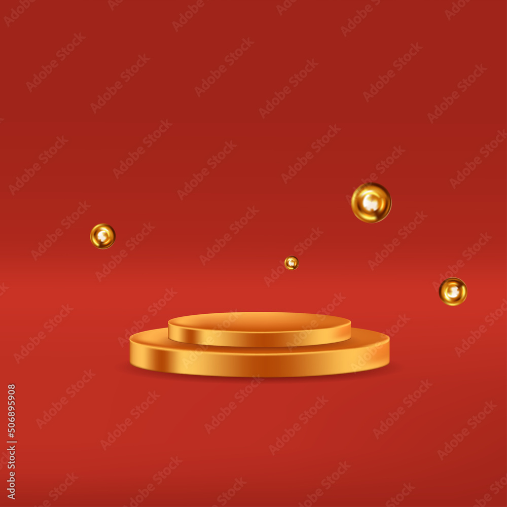 Realistic golden podium on the red background Vector Stock Vector ...