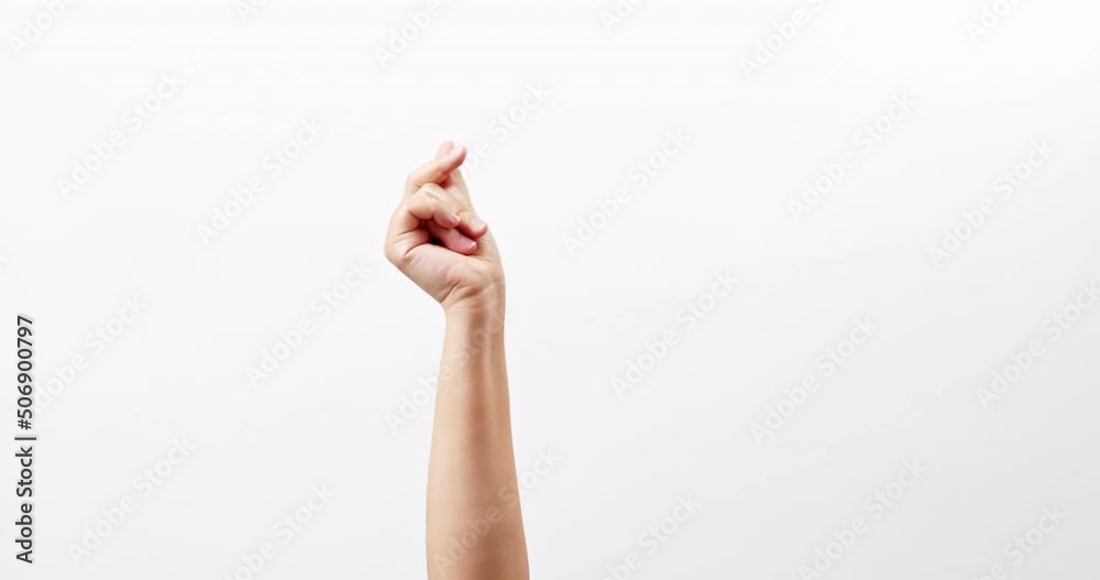 Close up of Woman's hand snapping her finger doing the hand gesture ...