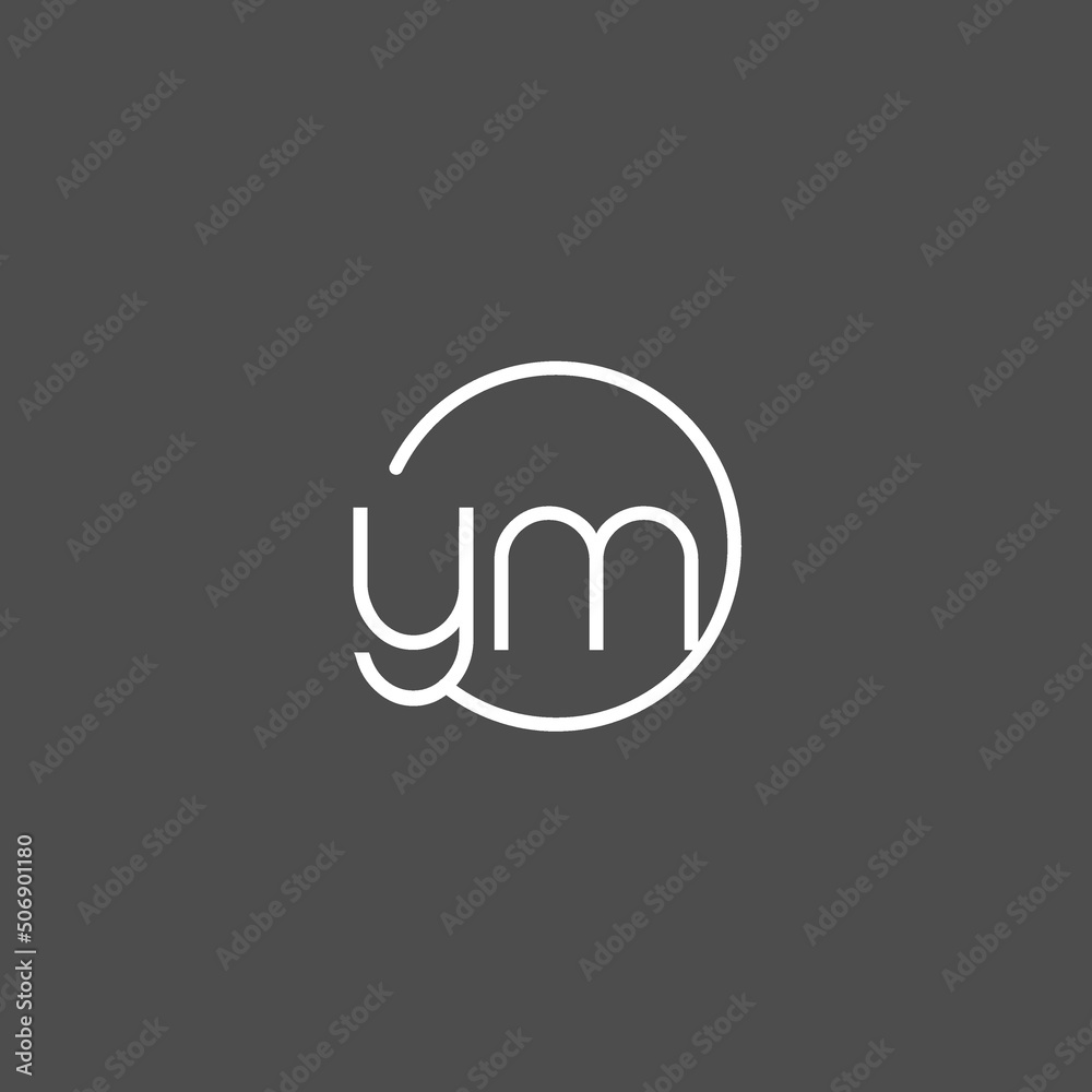Letter YM logo monogram with circles line style, simple but elegant ...