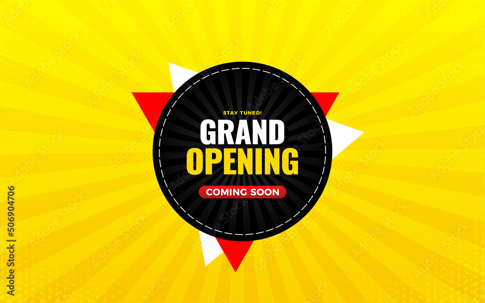 Grand opening sale poster, sale banner design template with 3d editable ...