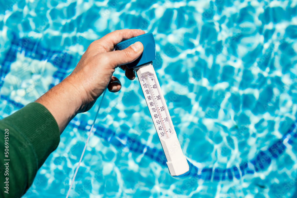 pool thermometer to measure the temperature of the pool water in spring ...