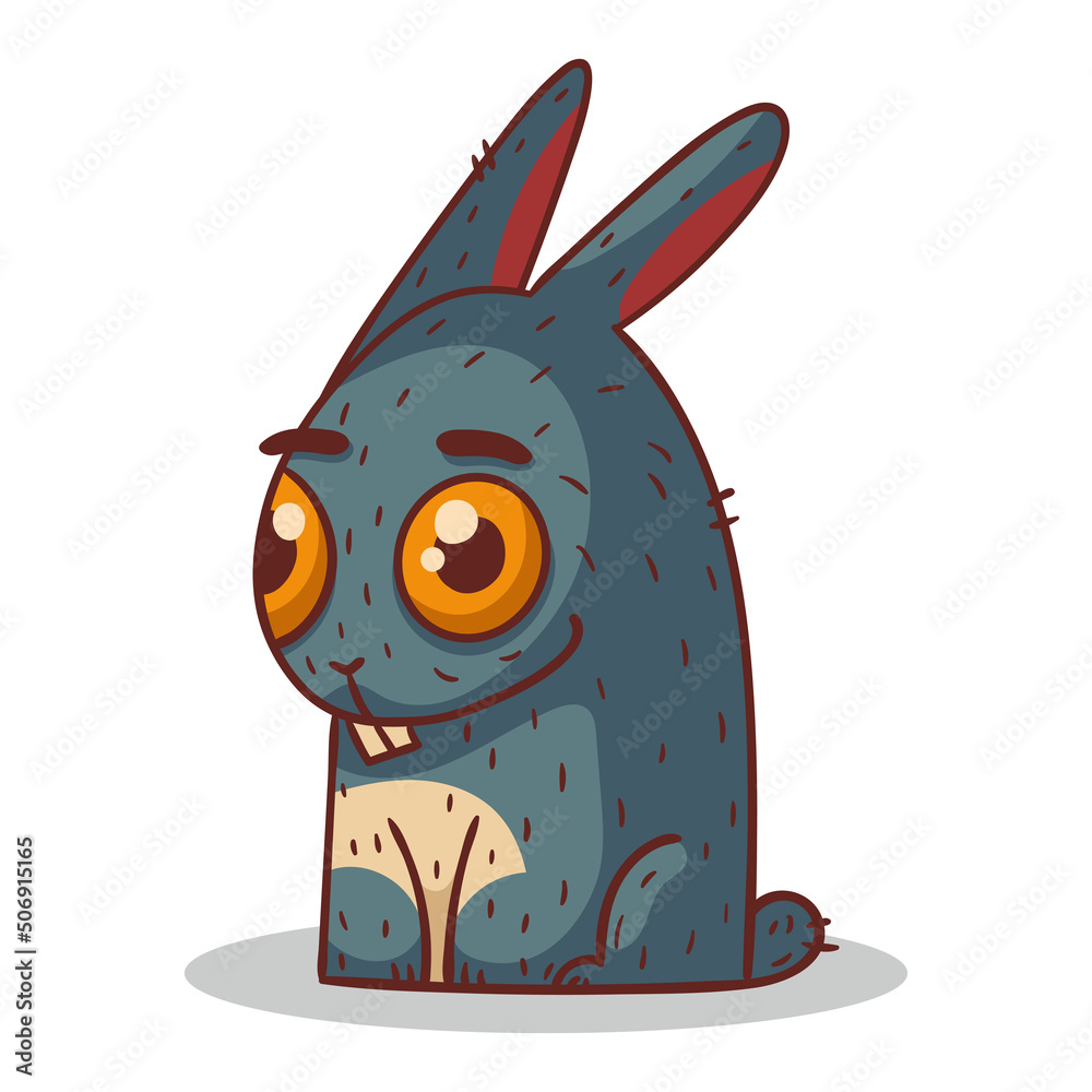 A Smiling Hare, isolated vector illustration. Cute cartoon illustration ...