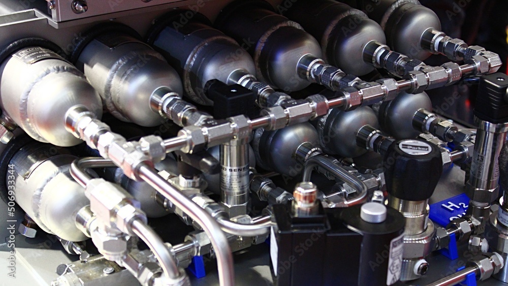 Front part of prototype of low pressure hydrogen fuel cells storage ...