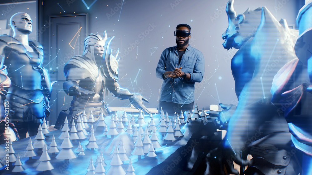 Afro american gamer puts on vr goggles and emotionally discusses with ...