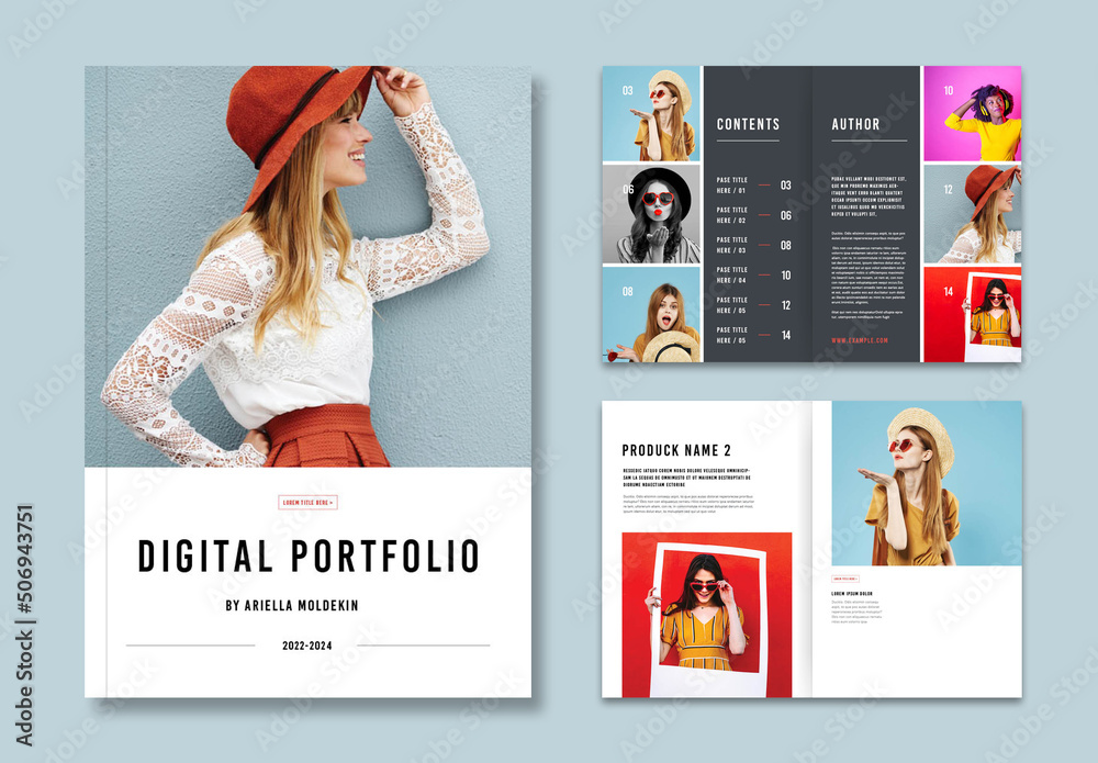 Digital Portfolio Layout Stock Template | Adobe Stock