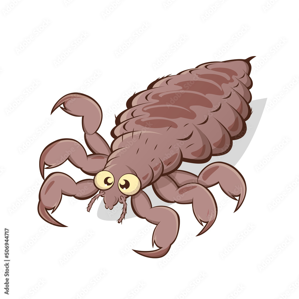 funny cartoon illustration of a louse Stock Vector | Adobe Stock