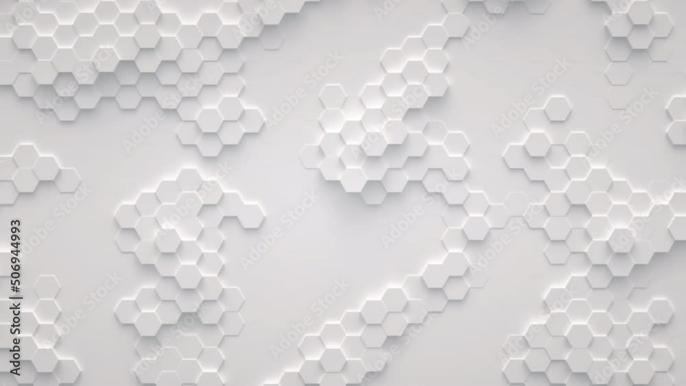 Abstract motion background from random moving hexagons, seamless loop ...