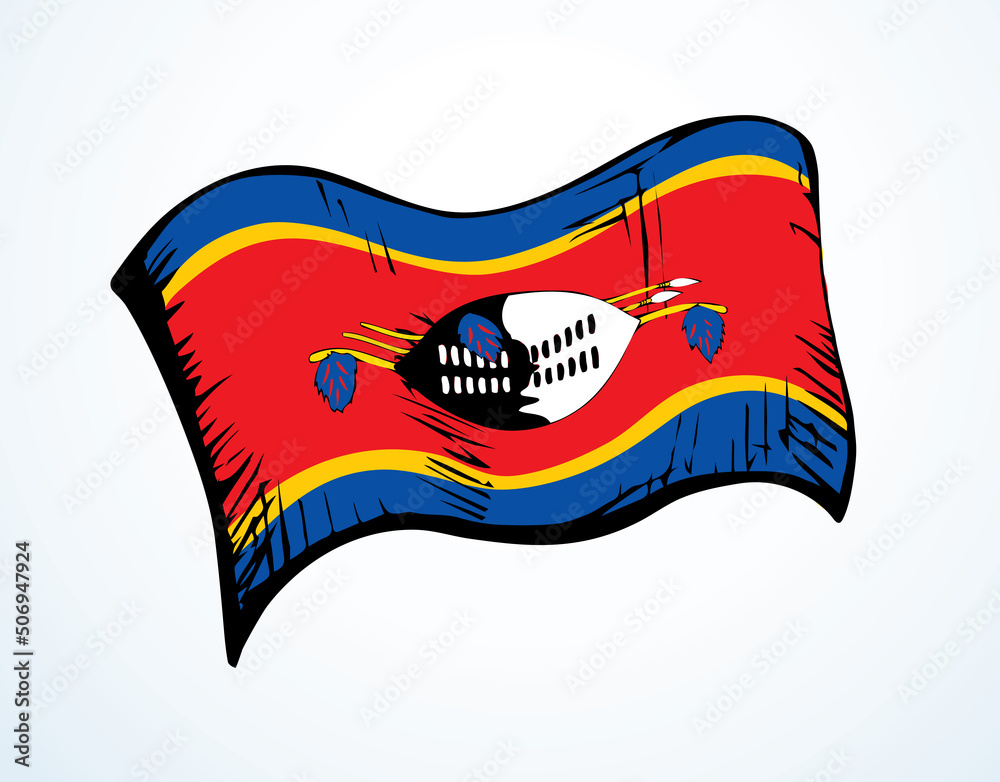 Flag of Swaziland. Vector drawing sign Stock Vector | Adobe Stock